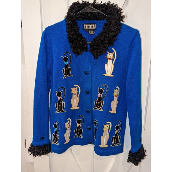 berek | Sweaters | Berek Blue Faux Fur Cate Sweater Collectors Sz S ...